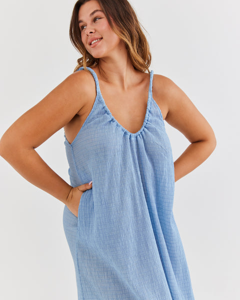 Ella Maxi Dress ~ Pale Blue – Rayo Swim